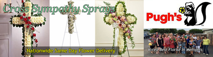 Cross Sympathy Sprays - Standing Sprays, Funeral Sprays, Memphis Florist